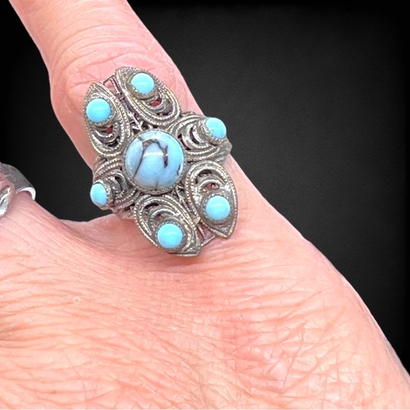 Vintage | Jewelry | Vintage Signed Nemco Faux Turquoise Glass Stone Art ...